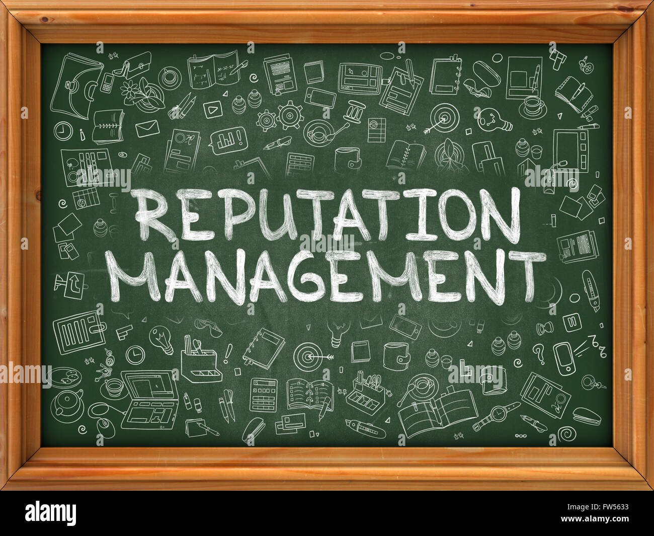 Hand Drawn Reputation Management on Green Chalkboard Stock Photo - Alamy