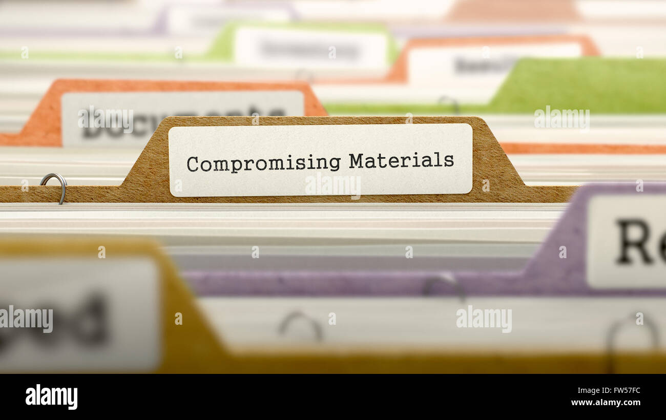 Compromising Materials Concept on File Label Stock Photo - Alamy