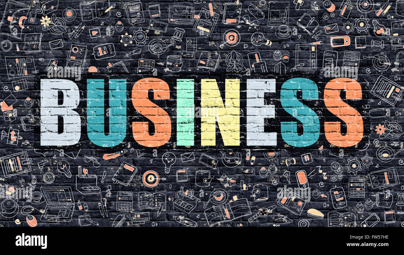 Business in Multicolor. Doodle Design Stock Photo - Alamy