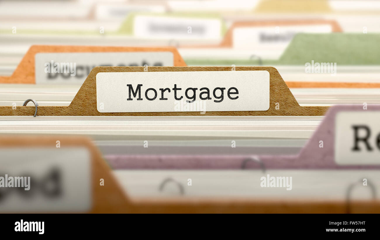 Mortgage on Business Folder in Catalog Stock Photo - Alamy
