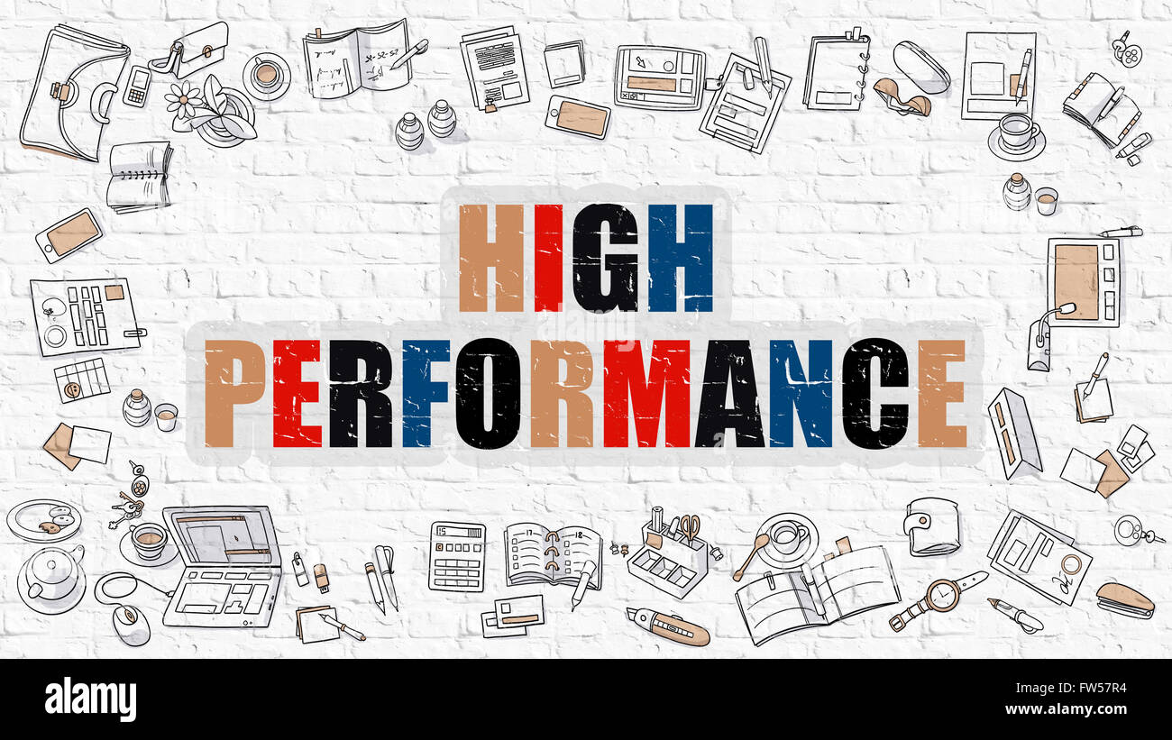 High Performance Concept with Doodle Design Icons Stock Photo - Alamy