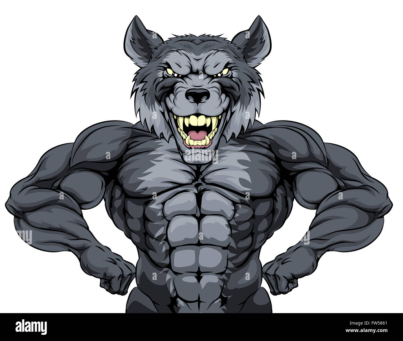 Animated Wolves Fighting