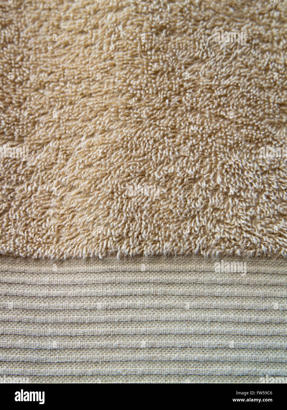 Brownish-yellow bath towel texture Stock Photo - Alamy