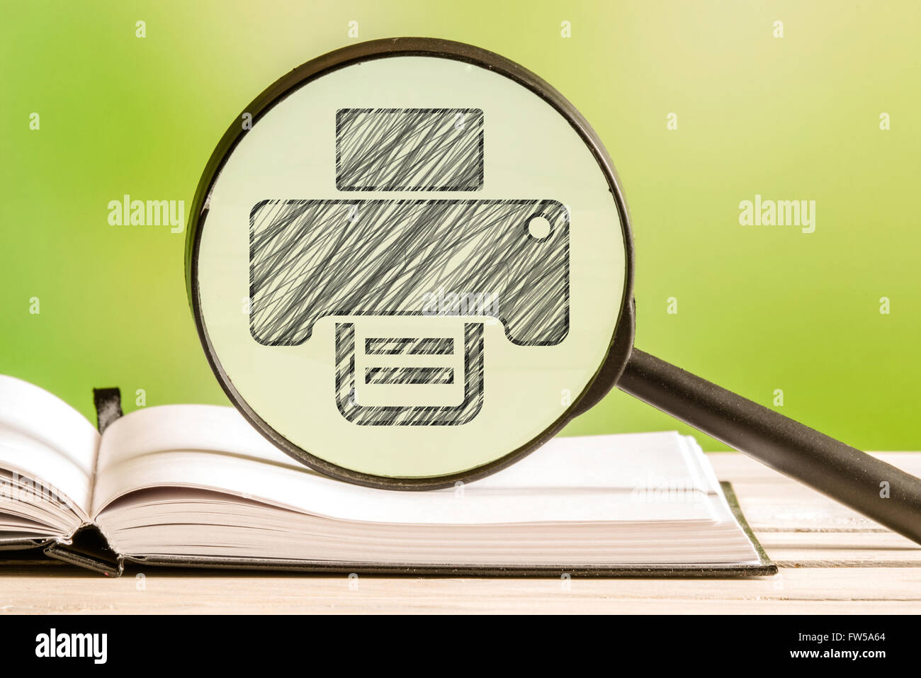 Printing industry magnifying glass High Resolution Stock Photography ...