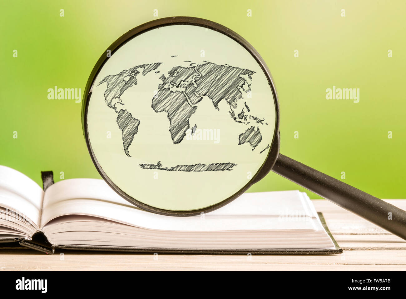Pencil drawing world map hi-res stock photography and images - Alamy