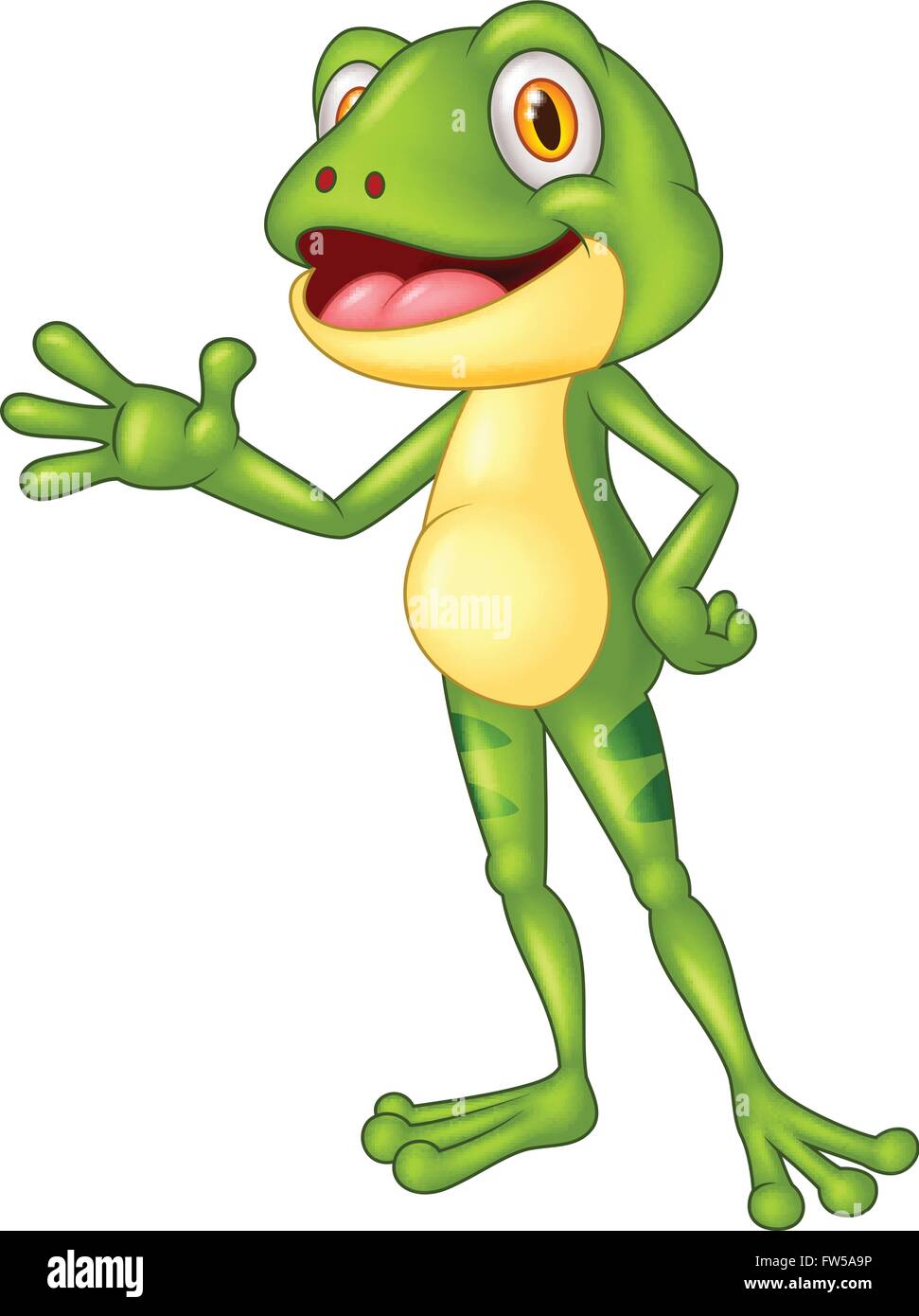 Cartoon adorable frog waving hand Stock Vector Image & Art - Alamy