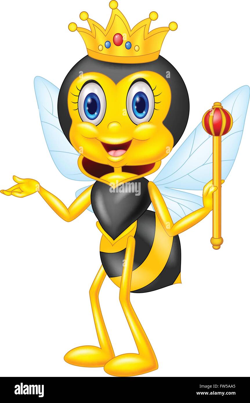Cartoon queen bee presenting Stock Vector Image & Art - Alamy