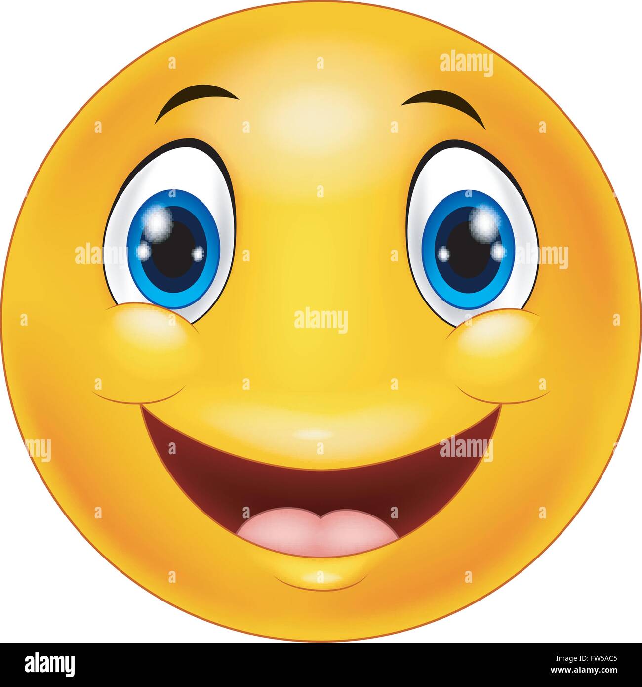 Happy cartoon emoticon Stock Vector Image & Art - Alamy