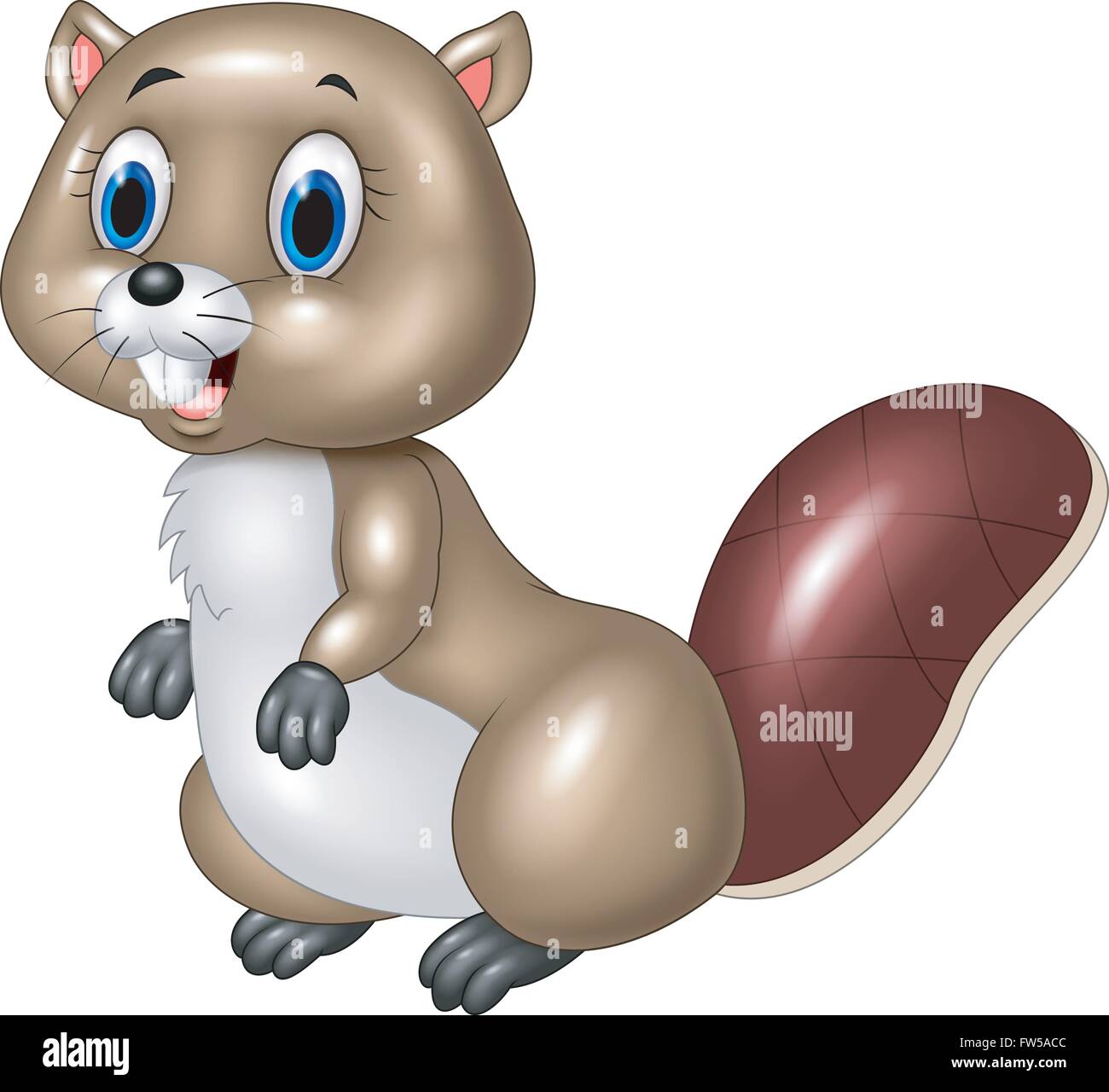 Cute smile beaver cartoon Stock Vector Image & Art - Alamy