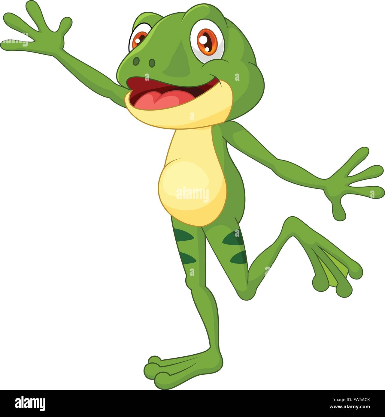 Cartoon cute frog waving hand Stock Vector Image & Art - Alamy