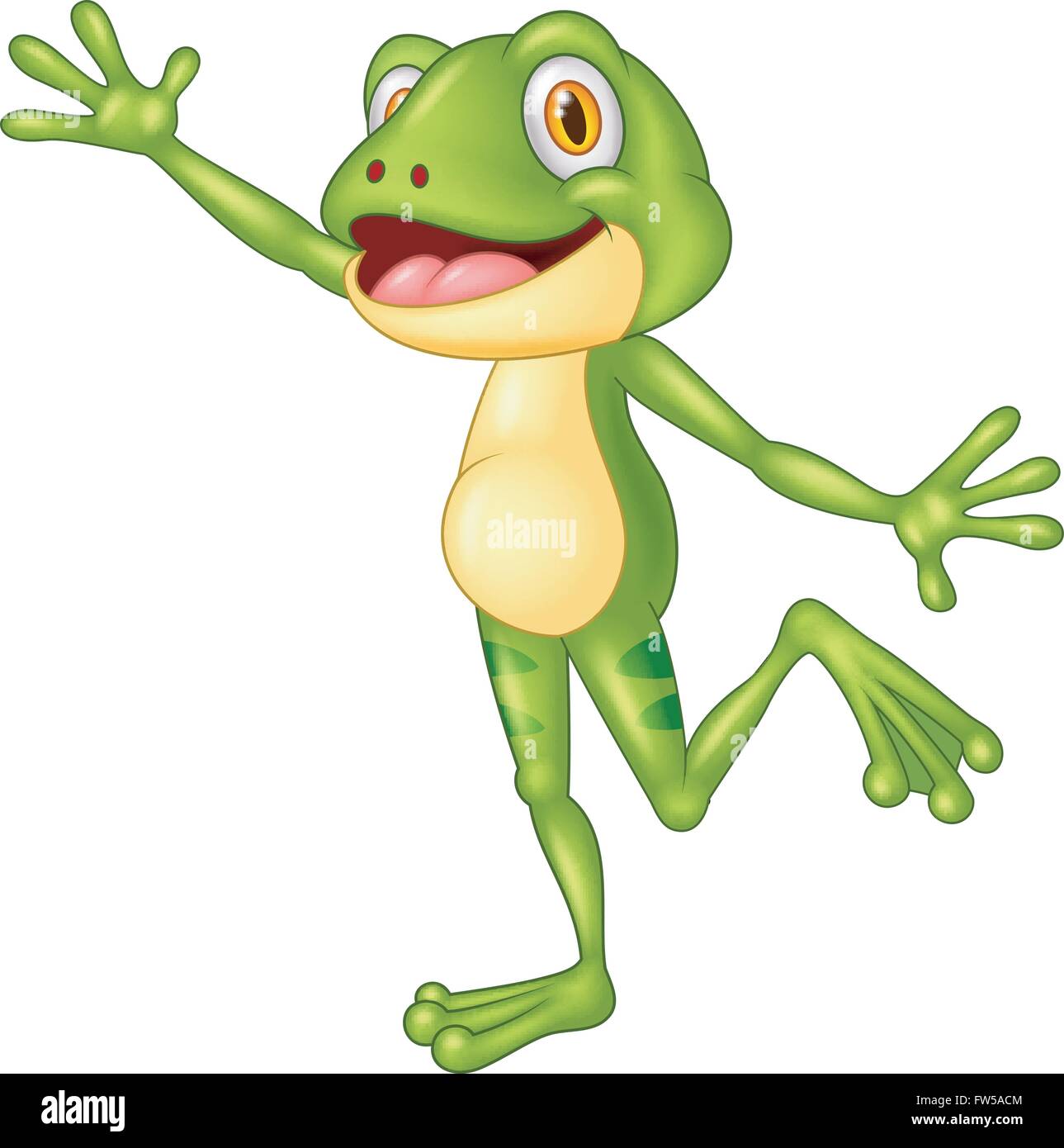 Cartoon adorable frog waving hand Stock Vector Image & Art - Alamy