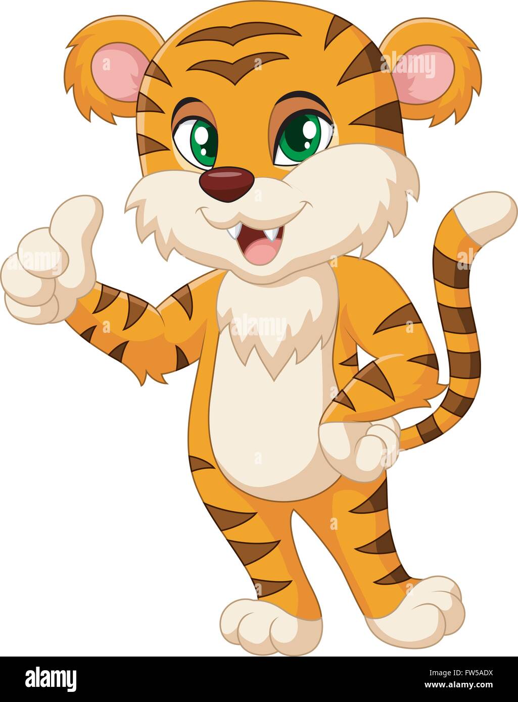 Cartoon Tiger Thumbs Up