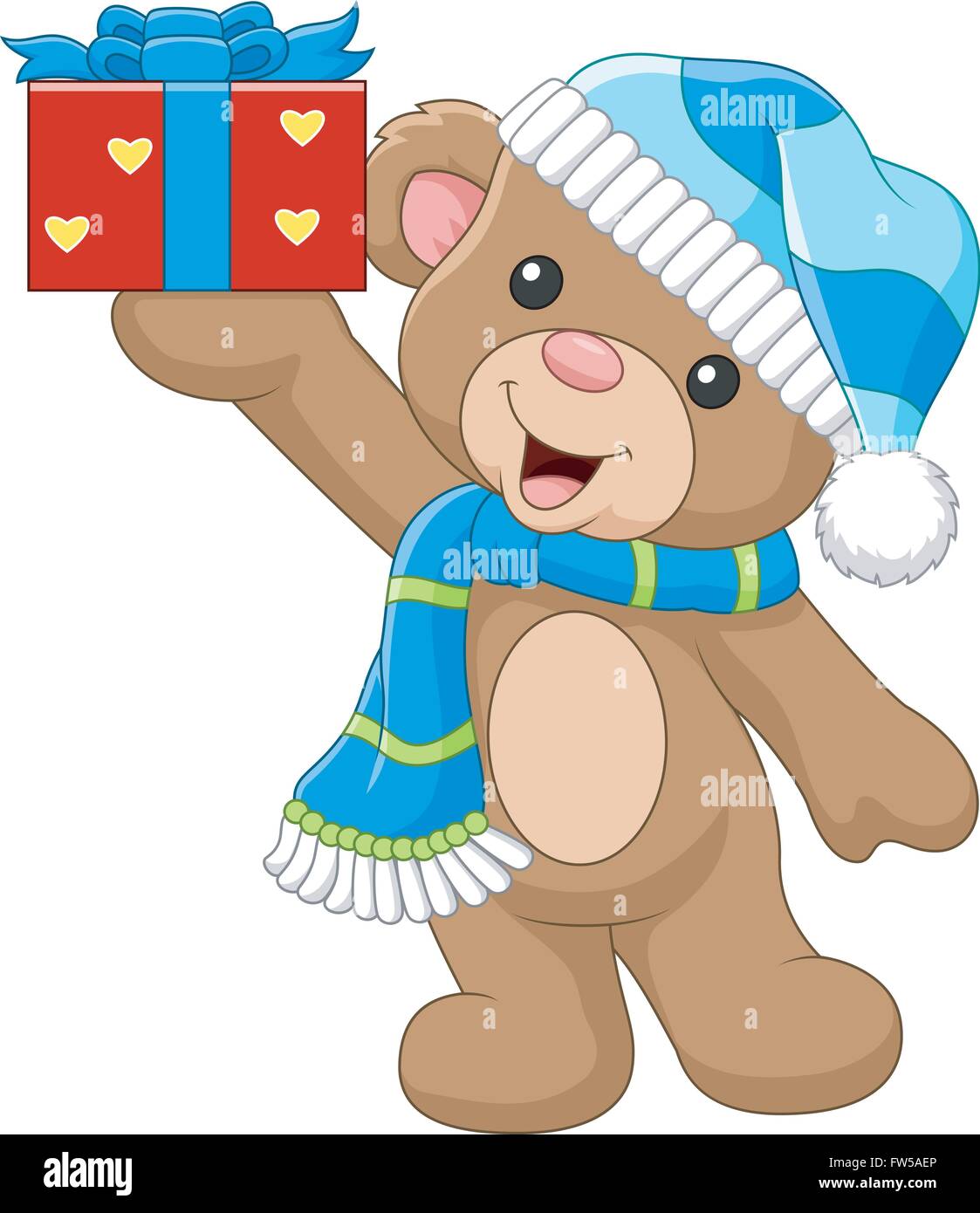 Bear holding present Stock Vector Images - Alamy
