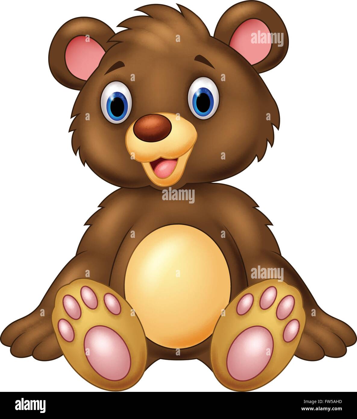 Teddy bear sitting and adorable with cute smile Stock Vector Image ...