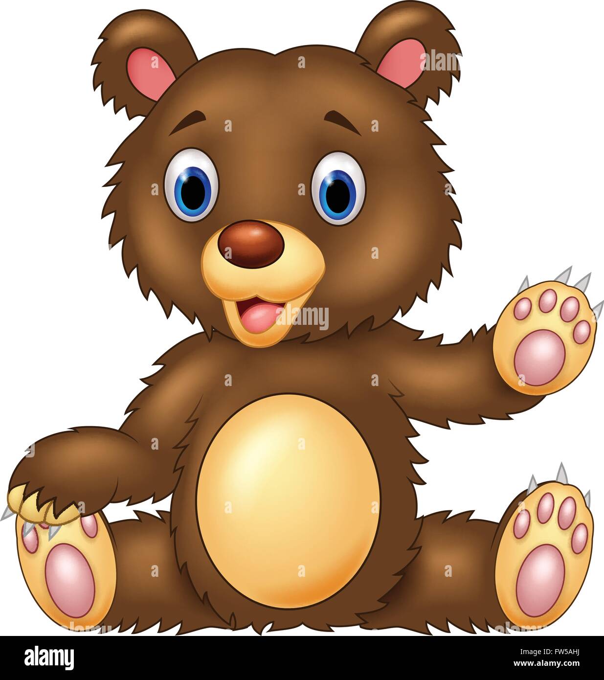 Cartoon happy bear presenting Stock Vector Image & Art - Alamy