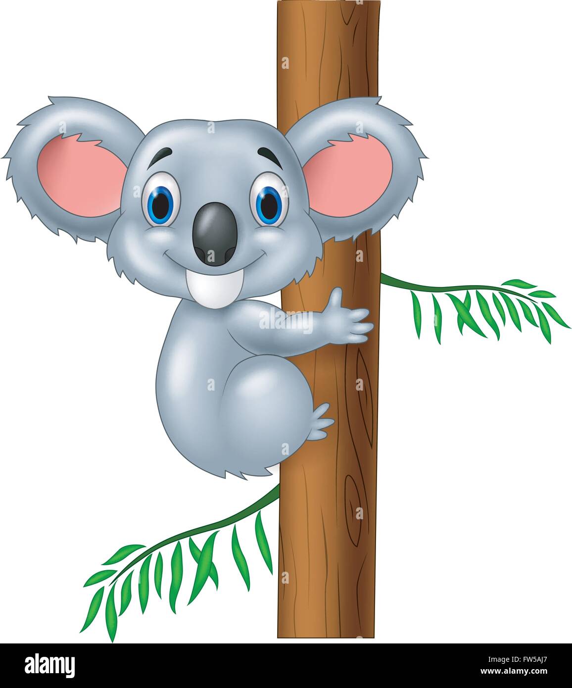 Cute koala holding tree Stock Vector Image & Art - Alamy