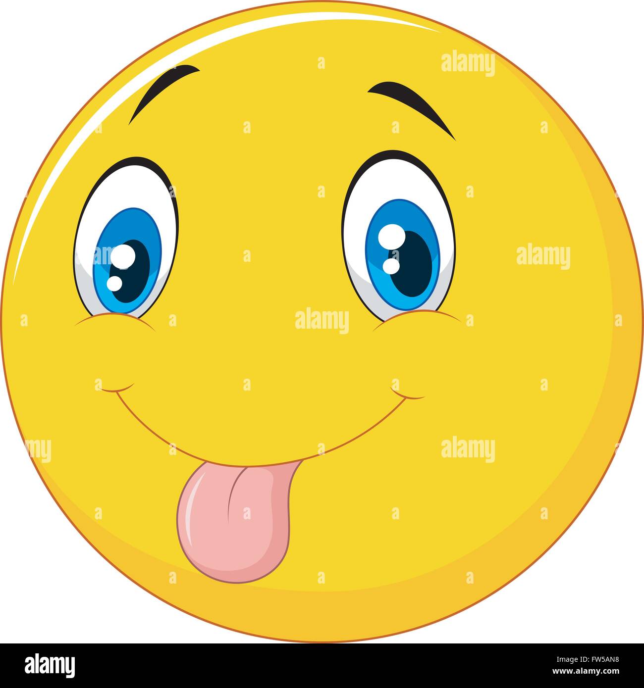 Silly face emoticon in Stock Vector Images - Alamy