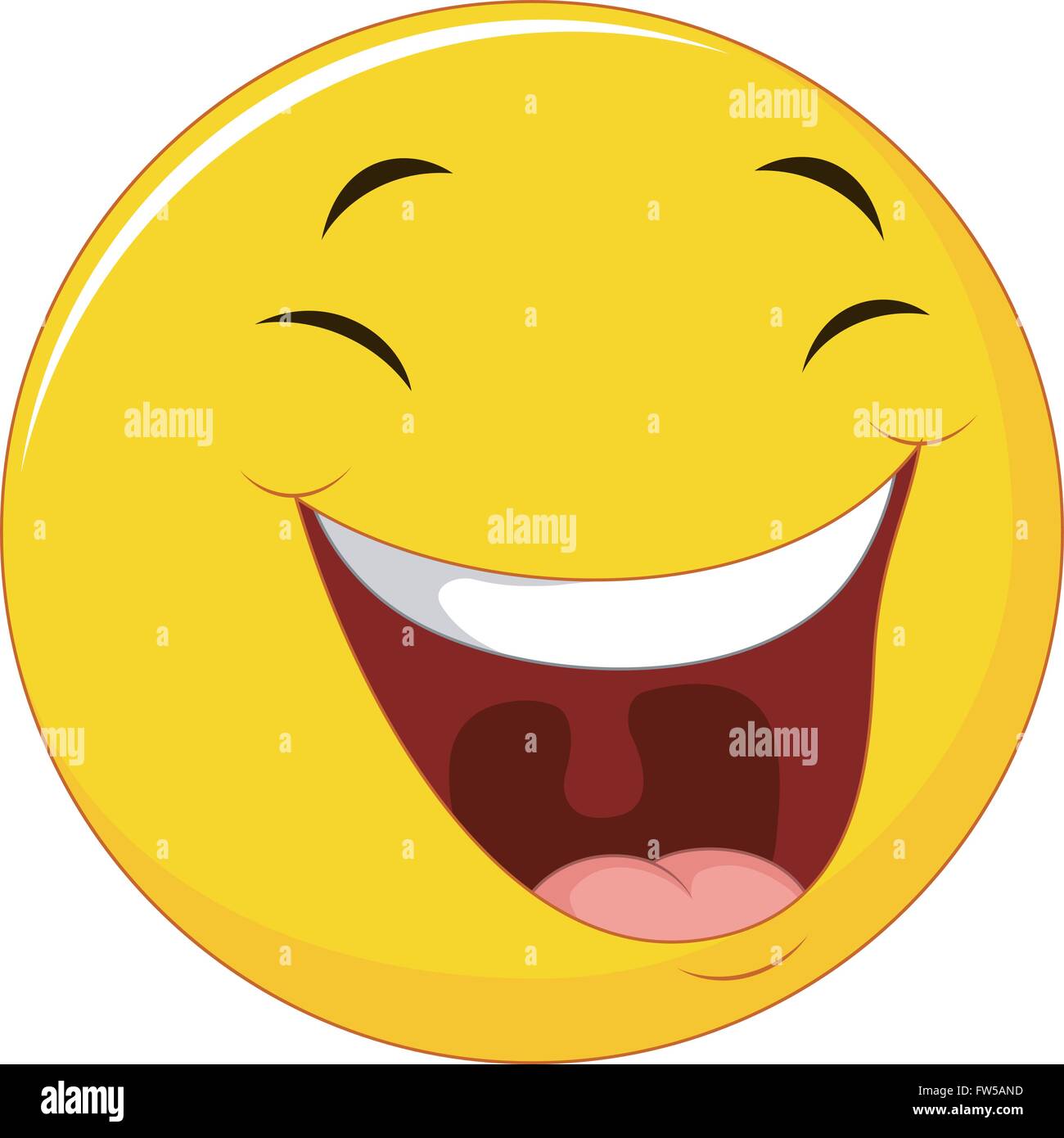 Happy cartoon emoticon isolated on white background Stock Vector Image ...