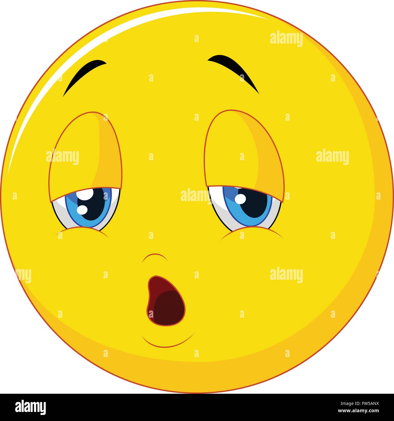Exhausted and tired emoticon on isolated background Stock Vector Image ...
