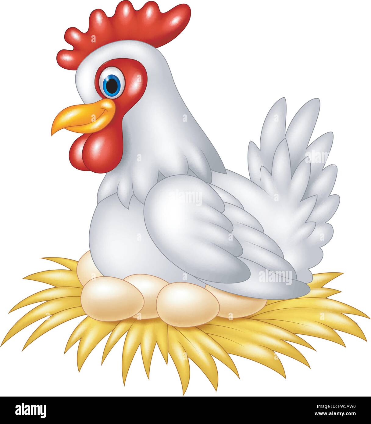 Cute hen brooding her egg Stock Vector Image & Art - Alamy