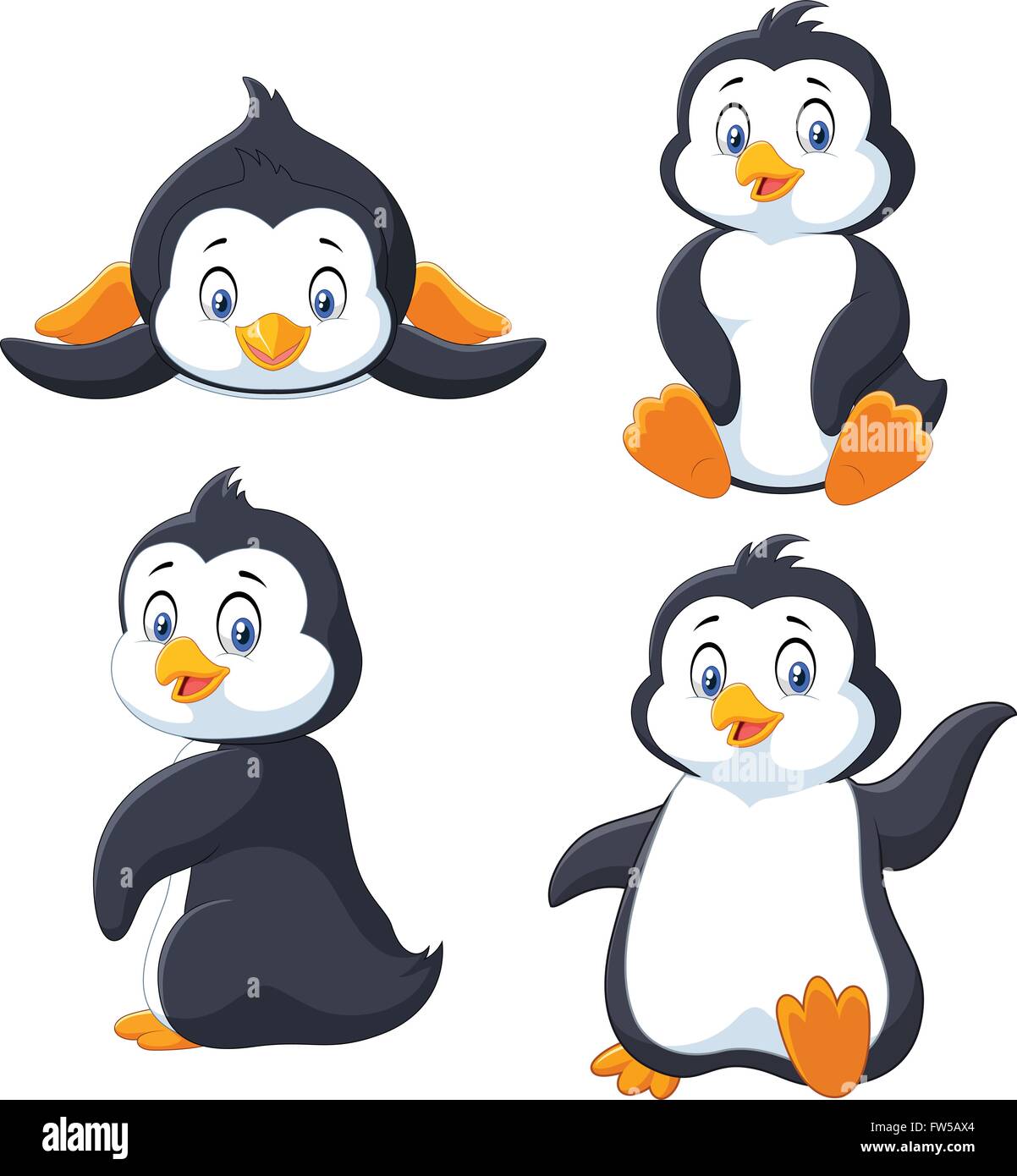 Cartoon funny penguin sitting isolated hi-res stock photography and ...