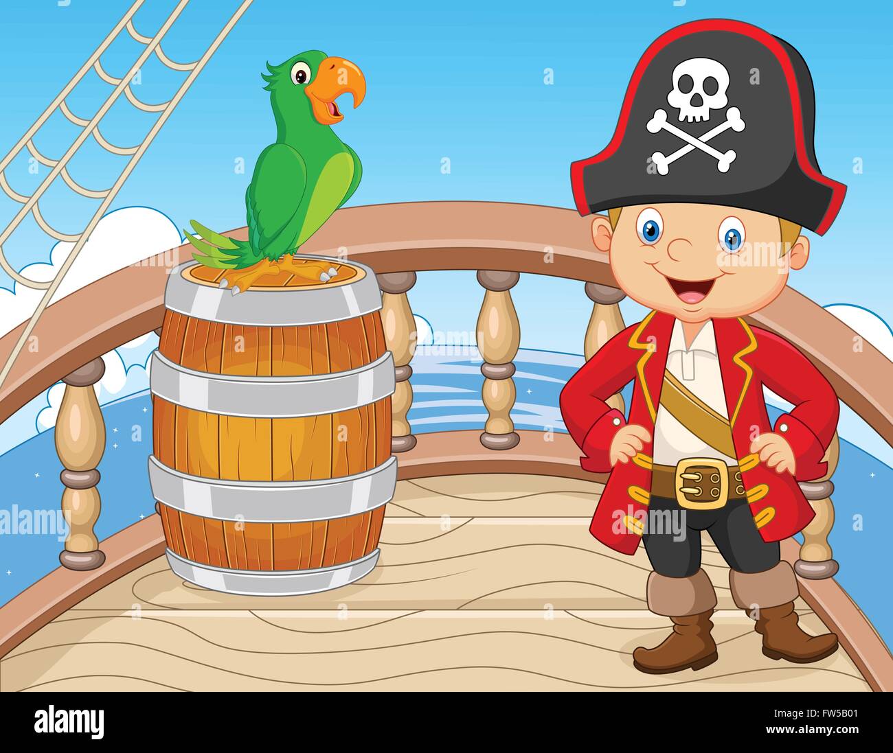 Cartoon pirate ship hi-res stock photography and images - Alamy