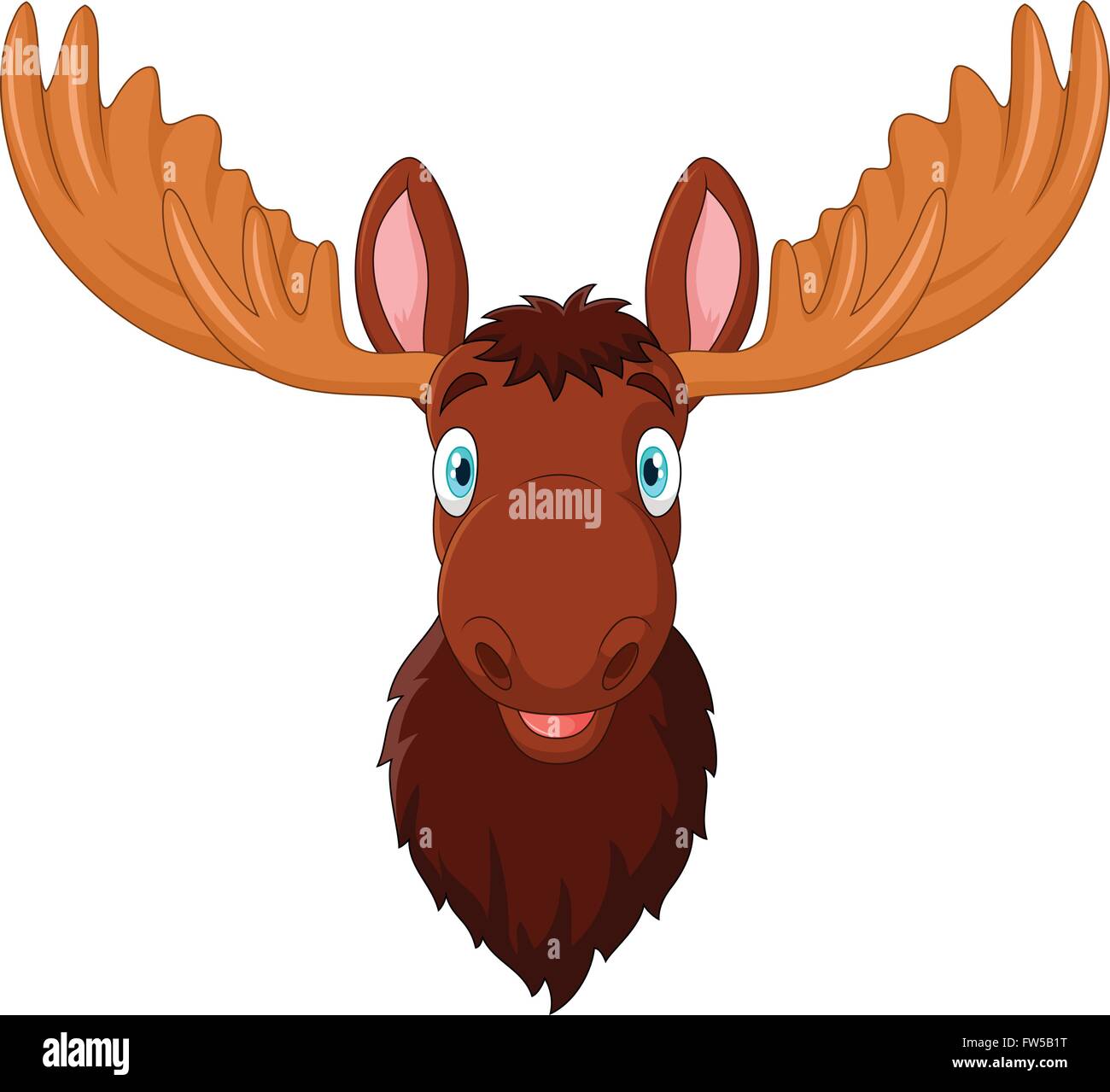 Cartoon moose head isolated on white background Stock Vector Image ...