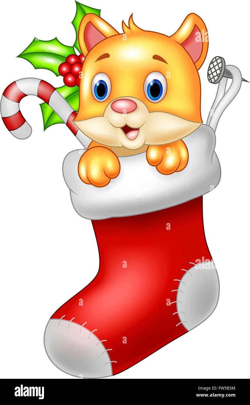 Cat in santa claus Stock Vector Images - Alamy