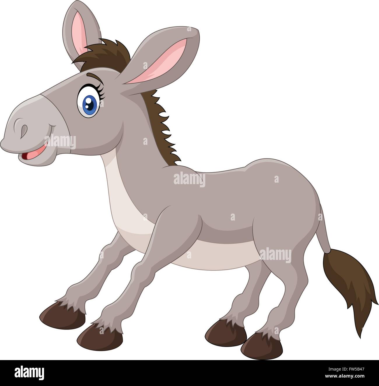 Illustration of a cartoon happy donkey Stock Vector Image & Art - Alamy