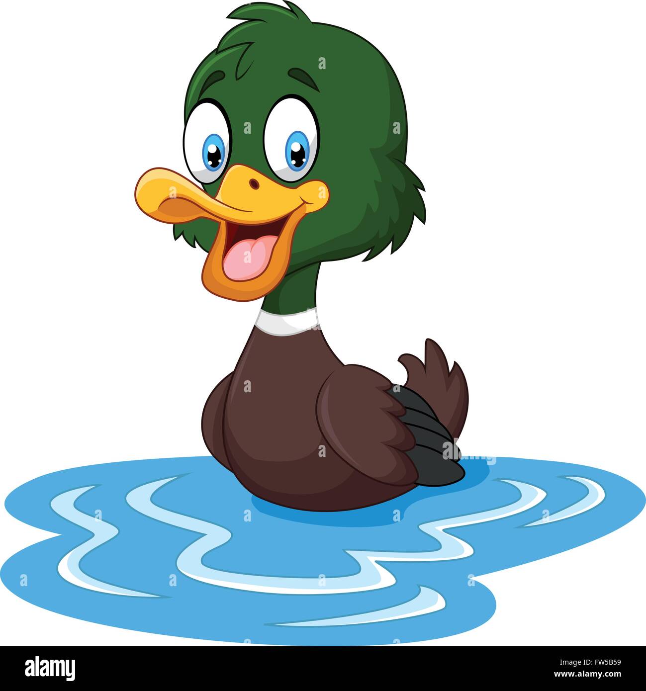 Cartoon ducks floats on water Stock Vector Image & Art - Alamy