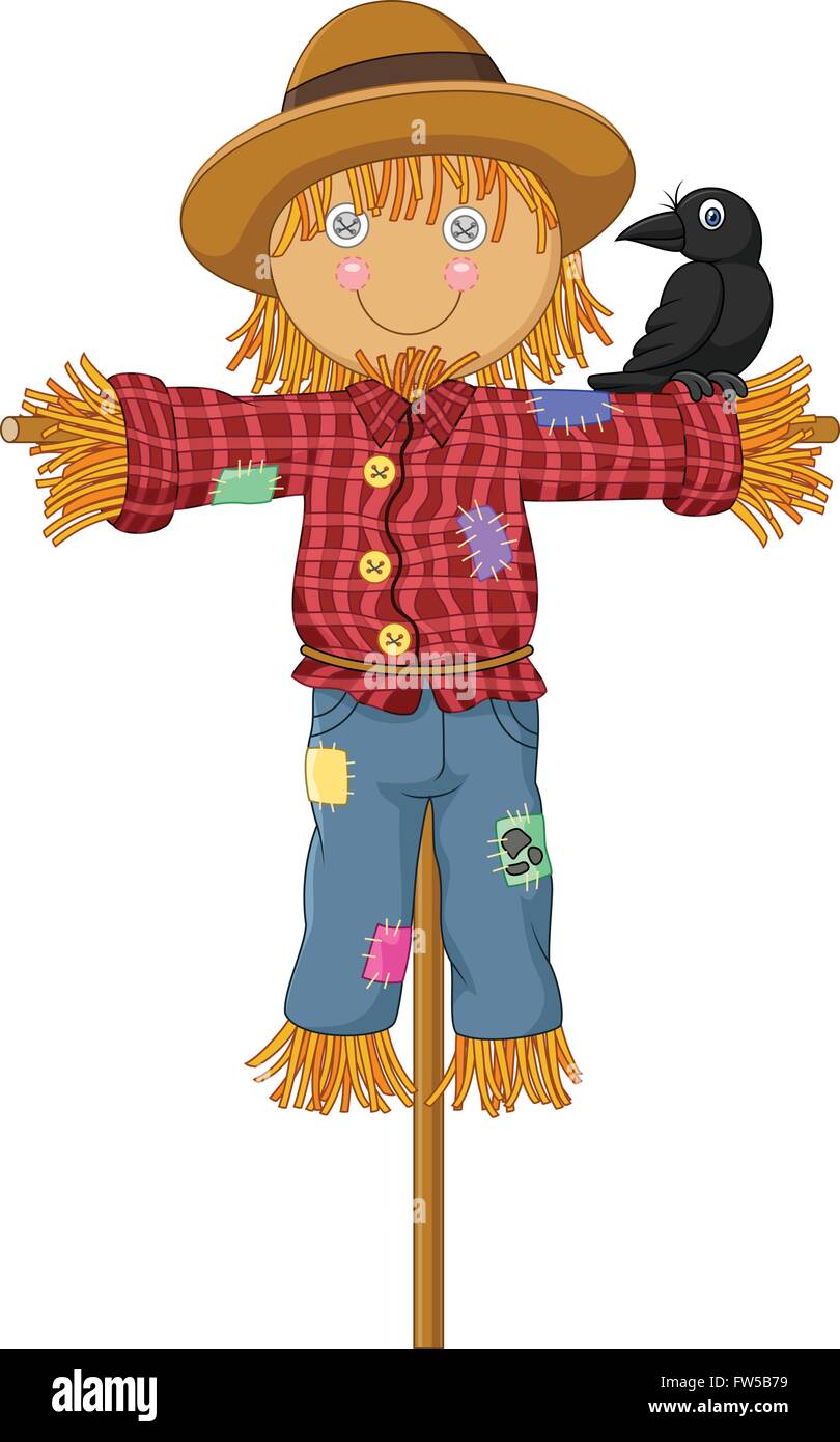 A crow perch on the Scarecrow Stock Vector Image & Art - Alamy