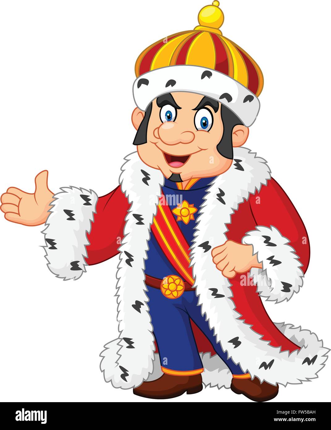 Cartoon king presenting isolated on white background Stock Vector Image ...