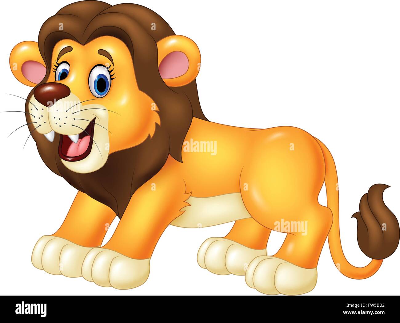 Happy lion animal . isolated on white background Stock Vector Image ...