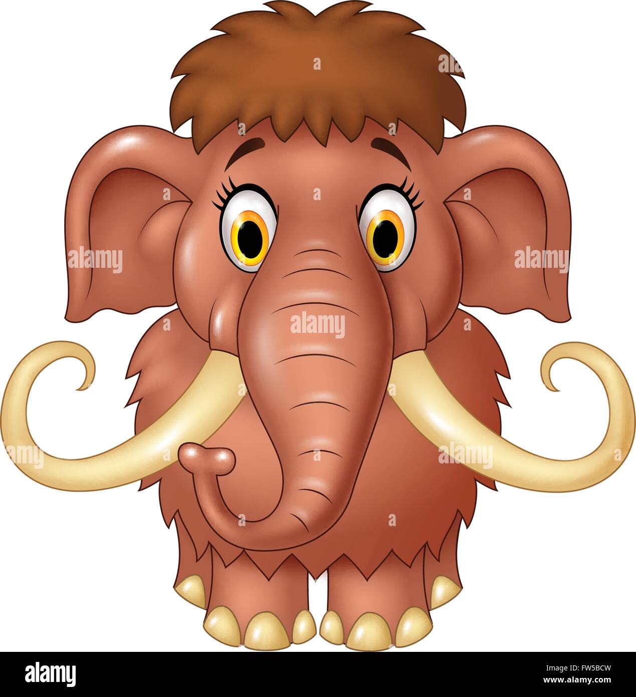 Cartoon cute mammoth on white background Stock Vector Image & Art - Alamy