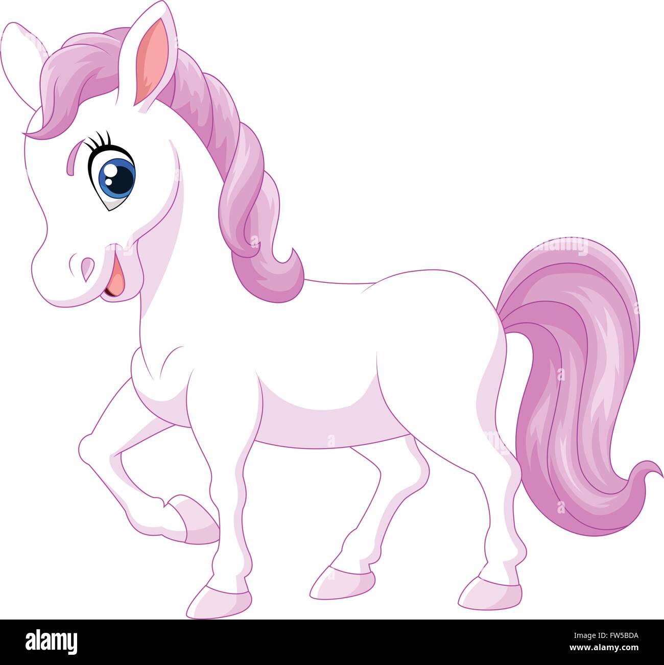 Cartoon happy pony horse isolated on white background Stock Vector ...