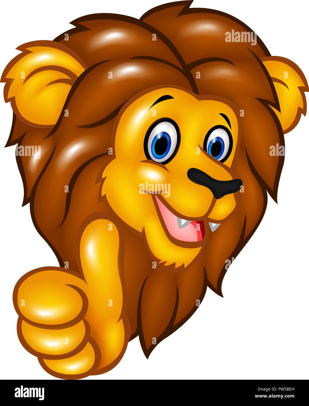 Happy lion mascot giving thumbs up Stock Vector Image & Art - Alamy