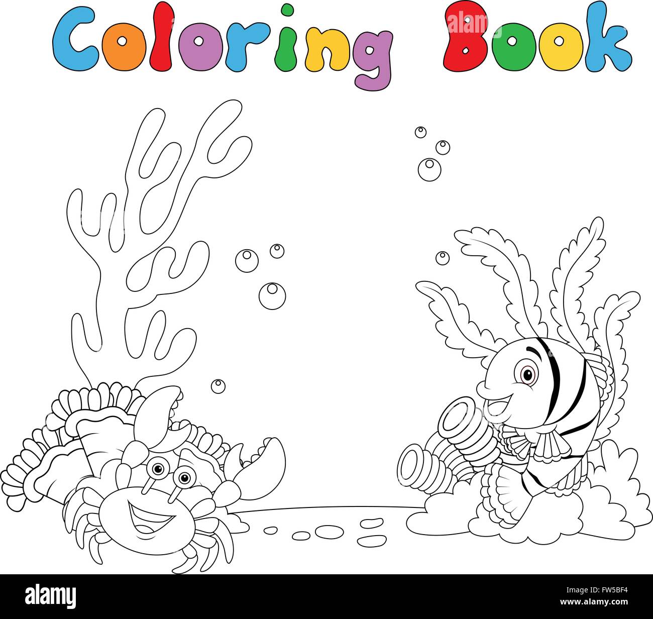 Under the sea coloring Cut Out Stock Images & Pictures - Alamy