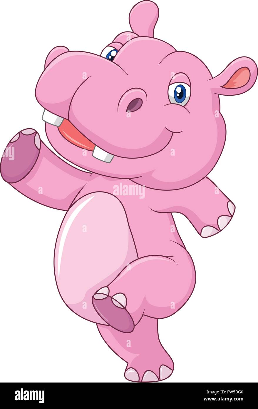 Cartoon cute baby hippo running and happy Stock Vector Image & Art - Alamy