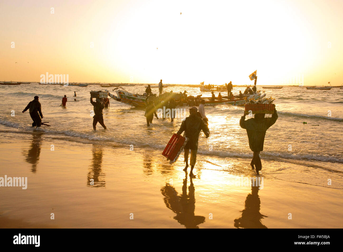 Beach of fishermen, Nouakchott, Mauritania Stock Photo - Alamy