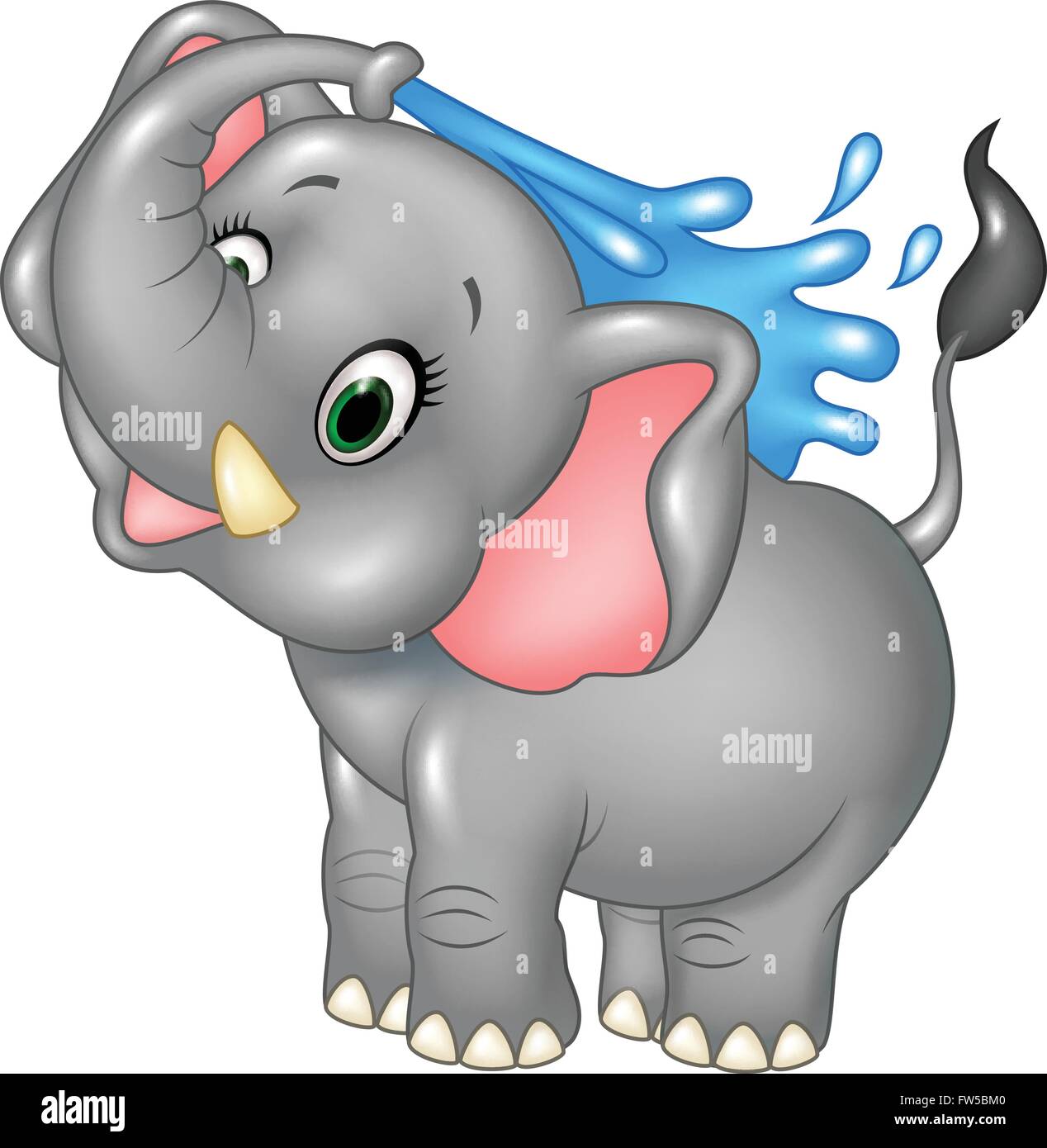 Cartoon happy elephant spraying water Stock Vector Image & Art - Alamy