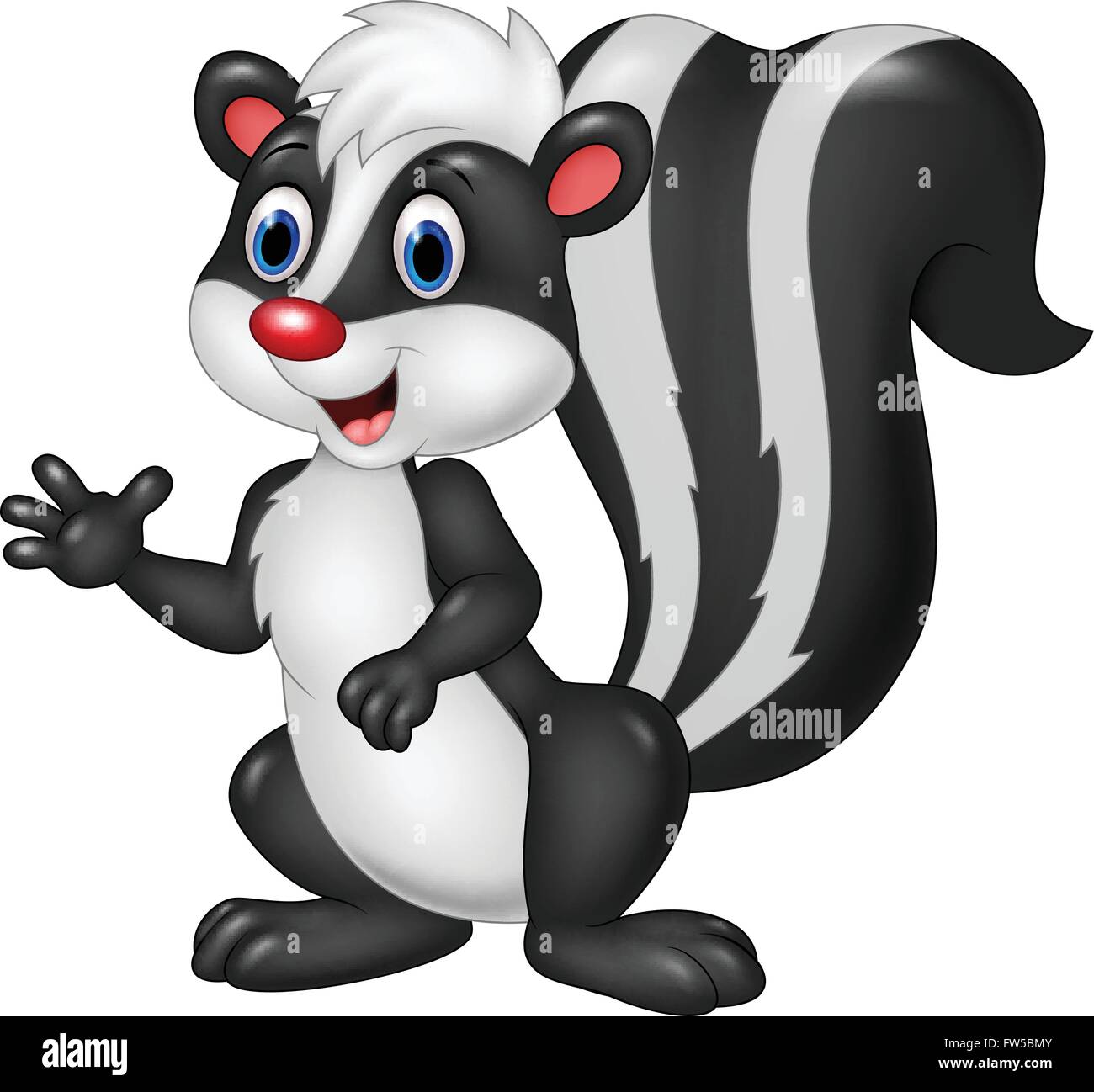Cartoon skunk waving hand isolated on white background Stock Vector ...