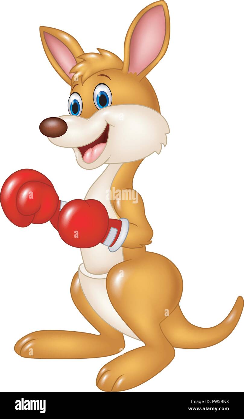 Cartoon kangaroo boxing isolated on white background Stock Vector Image ...
