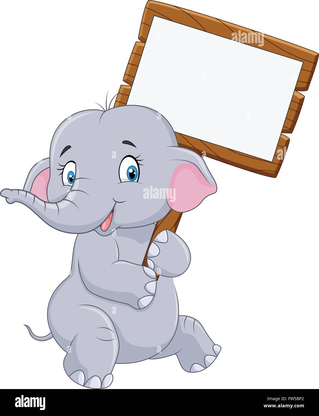 Cartoon funny elephant holding blank sign Stock Vector Image & Art - Alamy