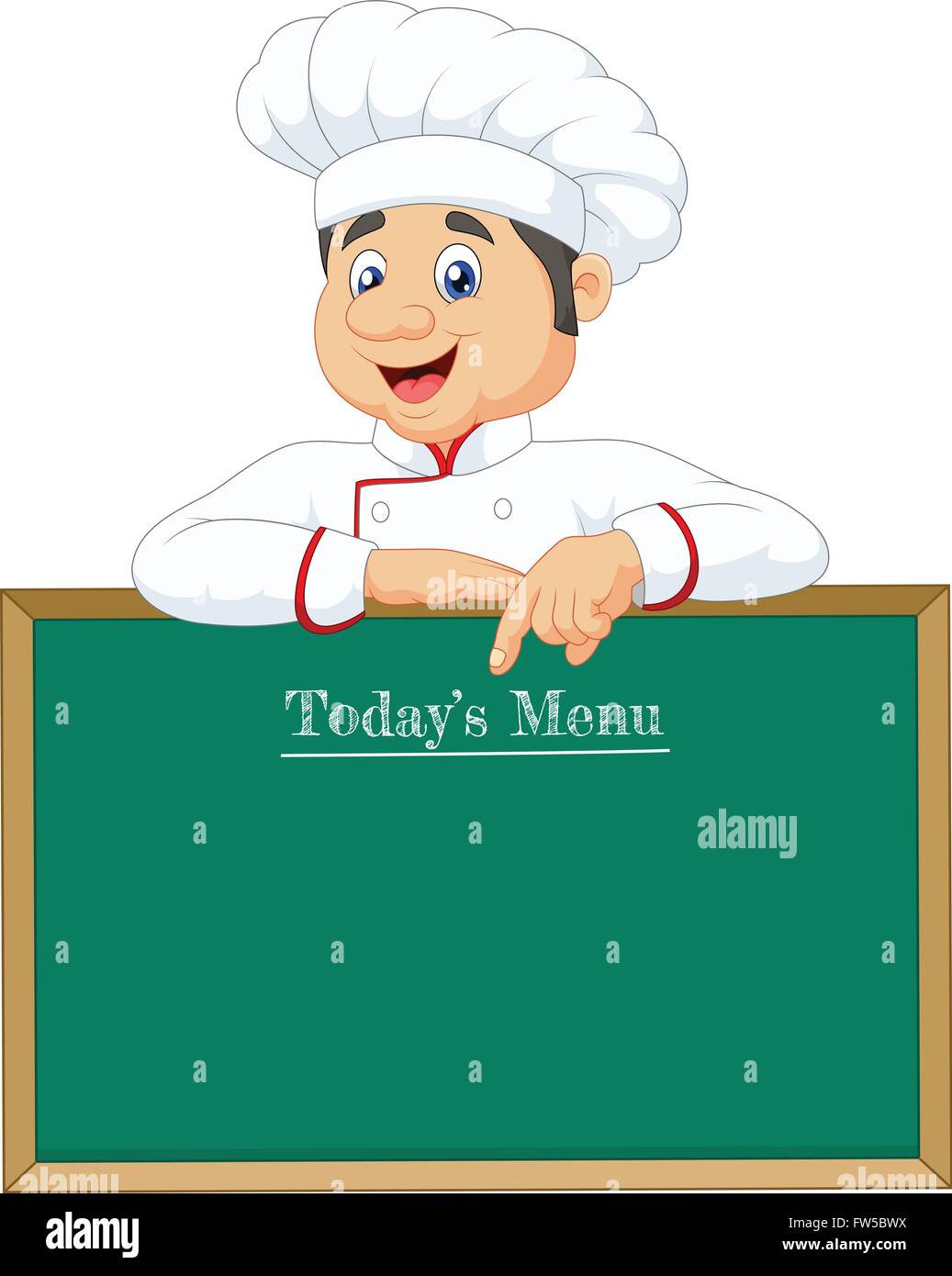 Cartoon chef cloche pointing at menu board Stock Vector Image & Art - Alamy