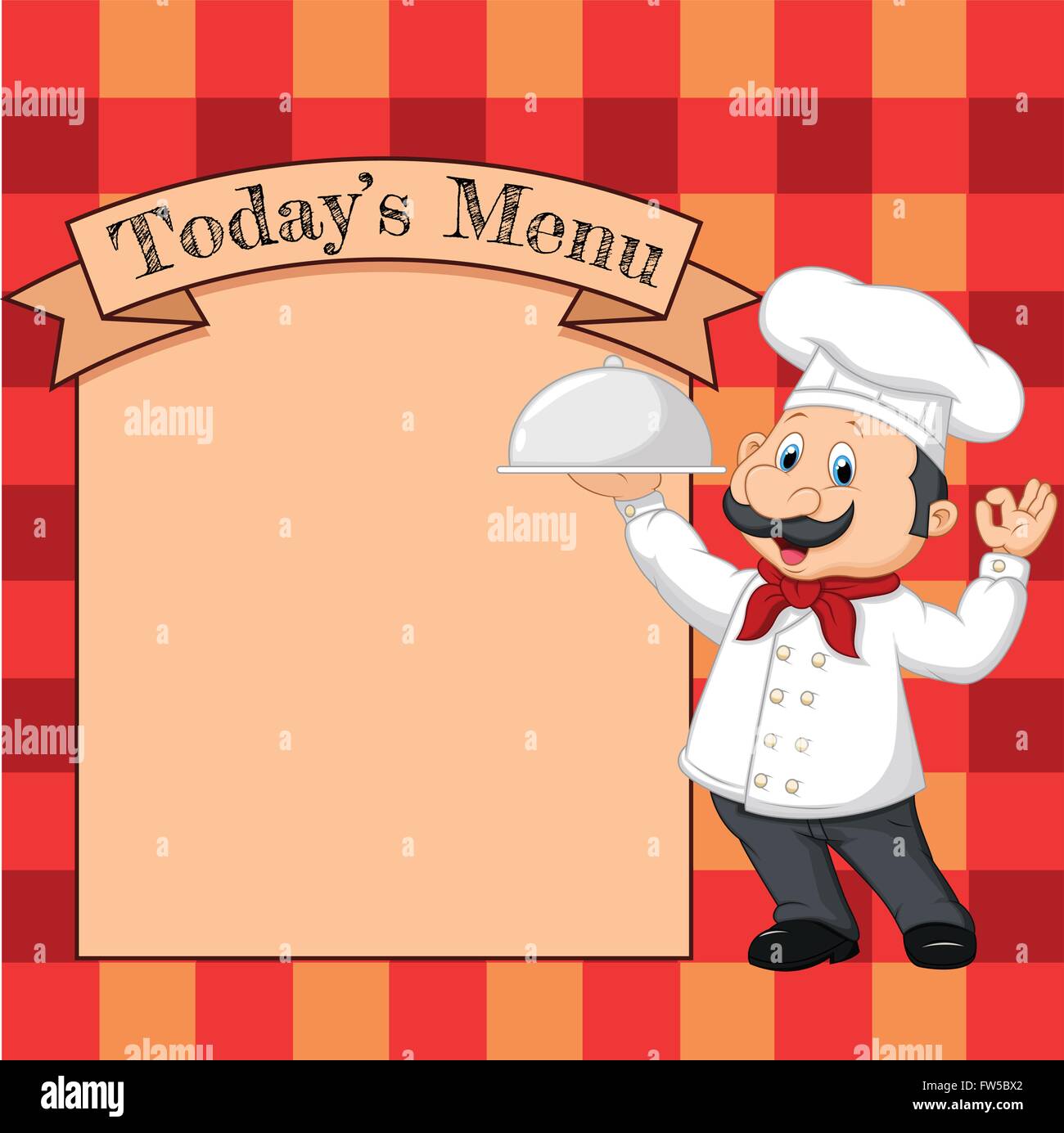Cartoon chef holding a silver platter Stock Vector Image & Art - Alamy