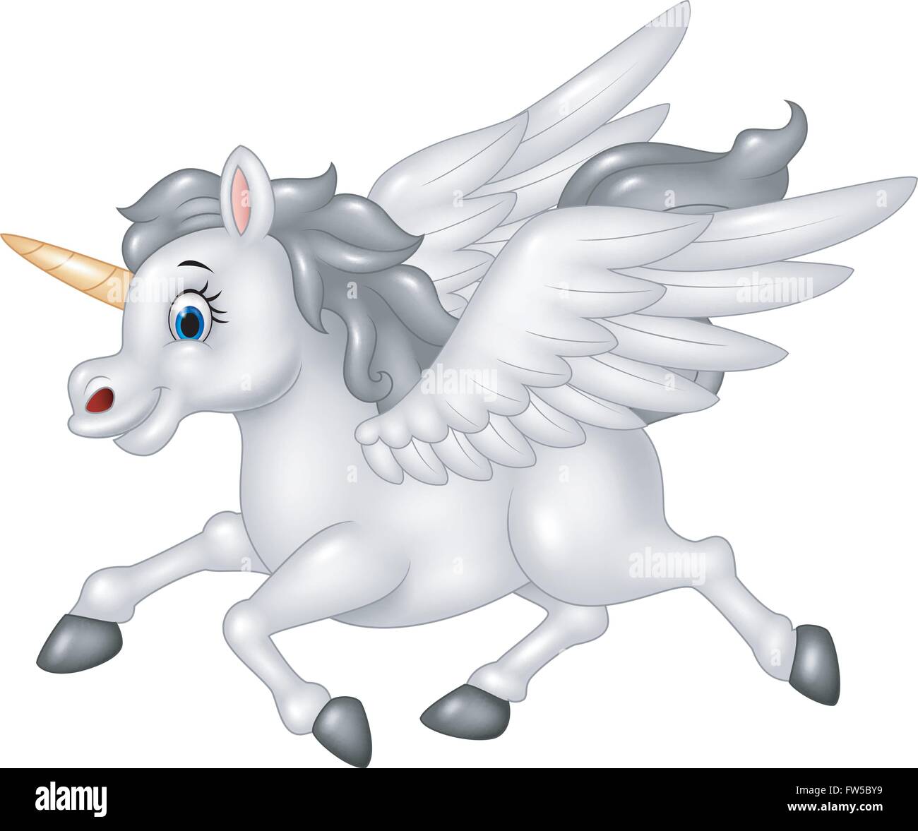 Cartoon Pegasus isolated on white background Stock Vector Image & Art ...