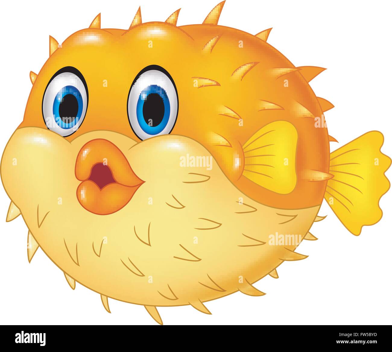 Cartoon puffer fish isolated on white background Stock Vector Image ...