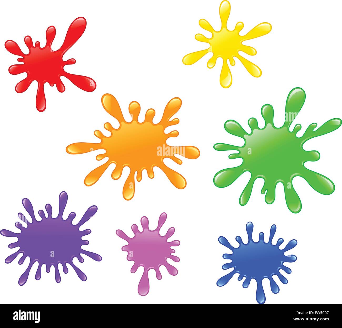 Colorful ink splatter isolated on white background Stock Vector Image ...