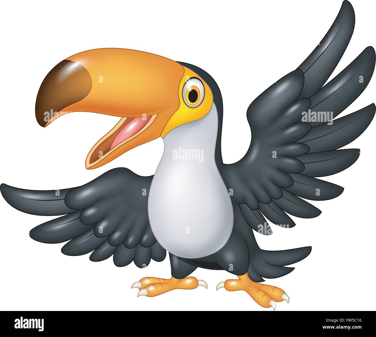 Cartoon funny toucan isolated on white background Stock Vector Image ...