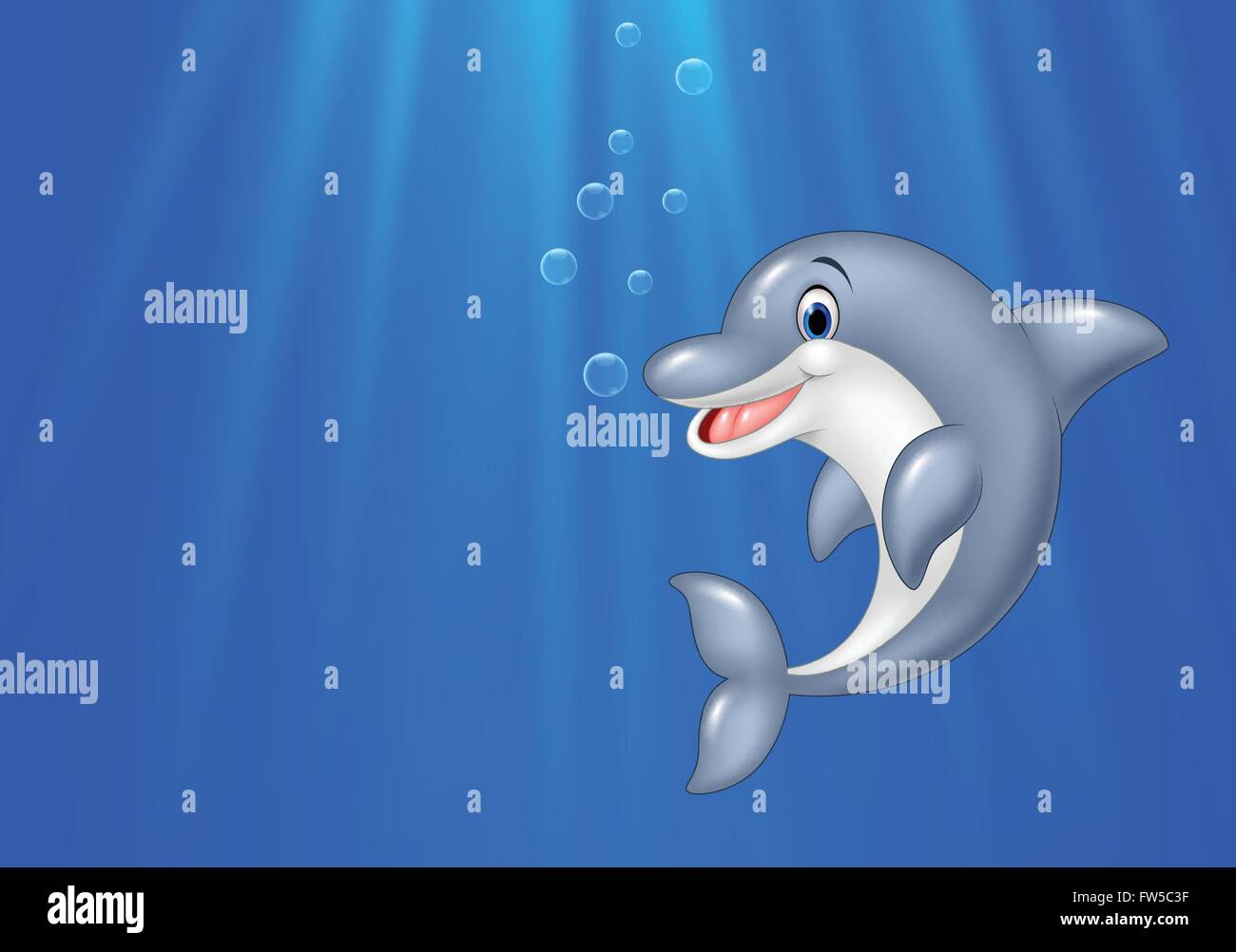 Cartoon dolphin swimming in the ocean Stock Vector Image & Art - Alamy